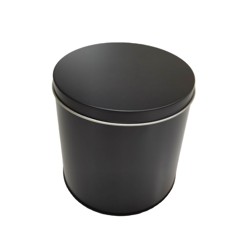 Matt Black Round Tin Containers For 1kg Hookah Shisha Flavors Tobacco ...