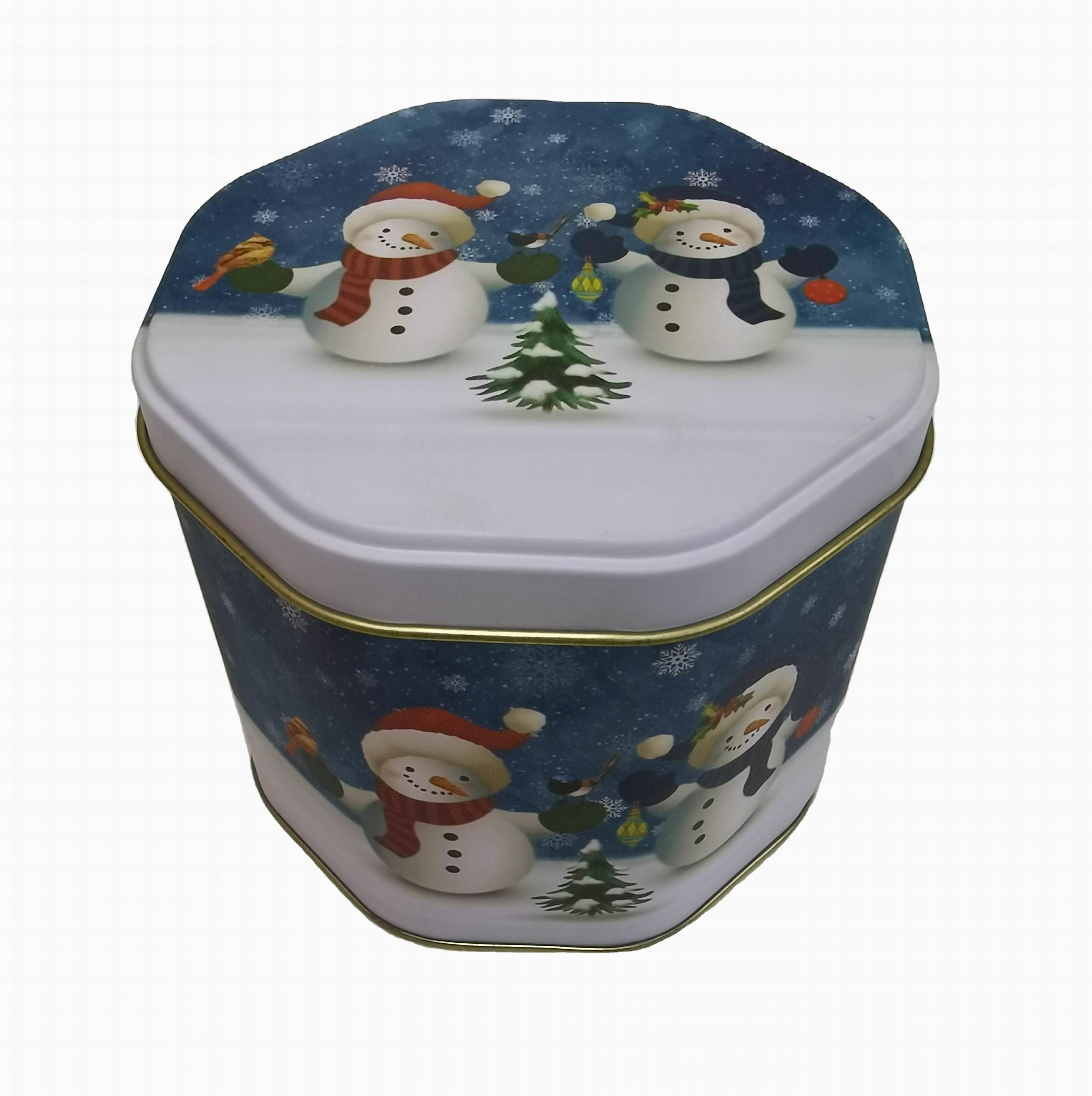 Octagon Customized Bulk Christmas Tins Candy Tin Container 0.23mm Thickness