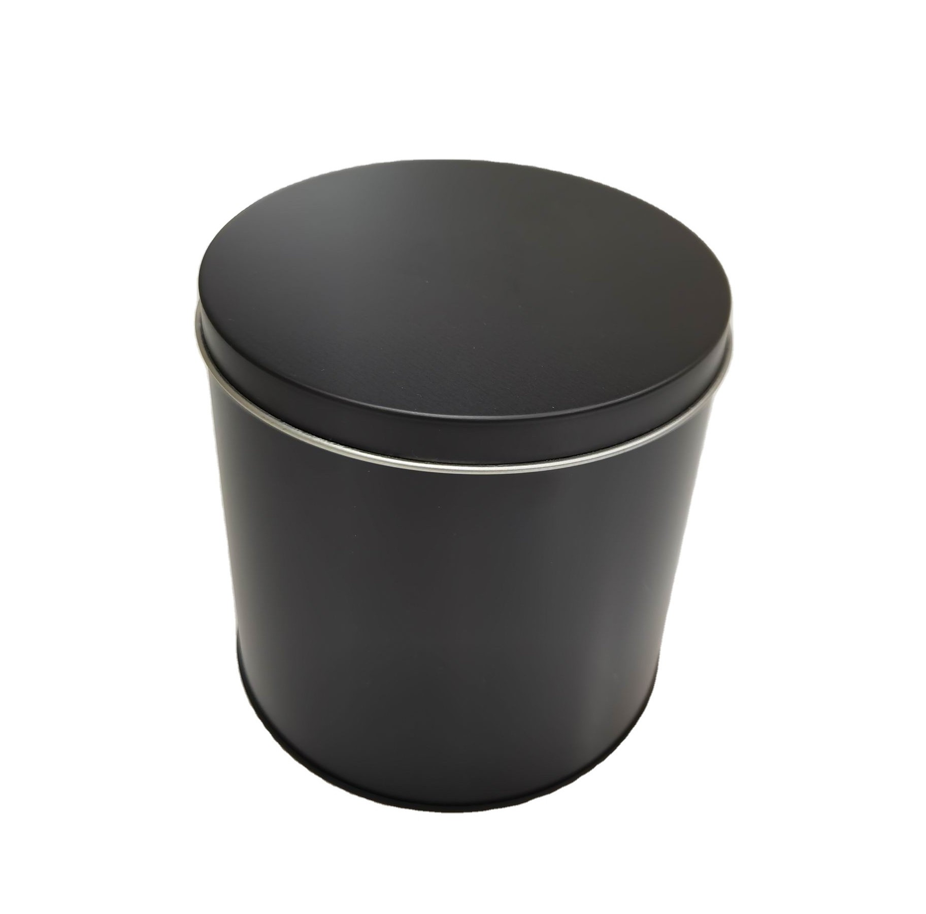 Matt Black Round Tin Containers For 1kg Hookah Shisha Flavors Tobacco ...