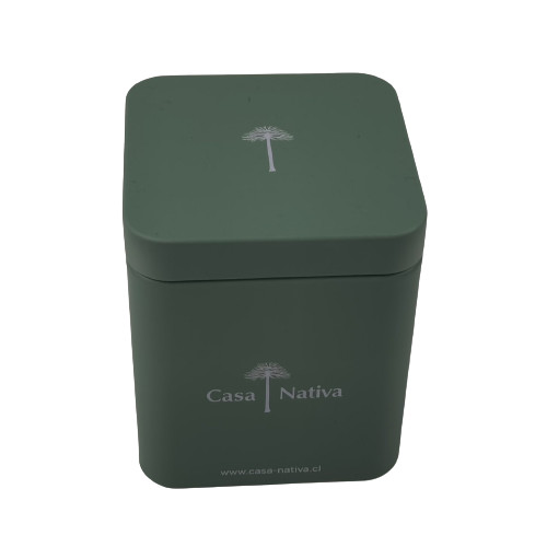 Bespoke Collectible Square Metal Tin Container With Airtight Double Lid