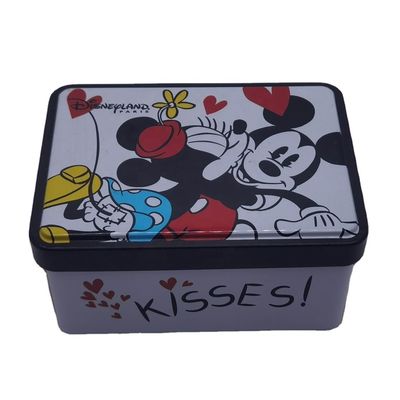 Disney Mickey Mouse Rectangular Tin Box With Hinged Lid For Cookie ...