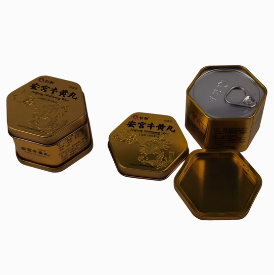 Hexagonal Self Sealing Custom Tin Can Container With Easy Open Inner ...
