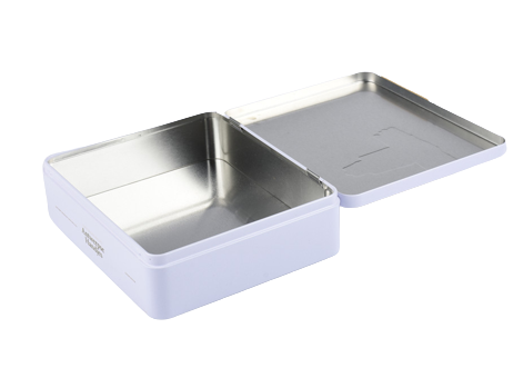 Empty Rectangular Biscuit Tin Can Container Packaging With Hinged Lid ...